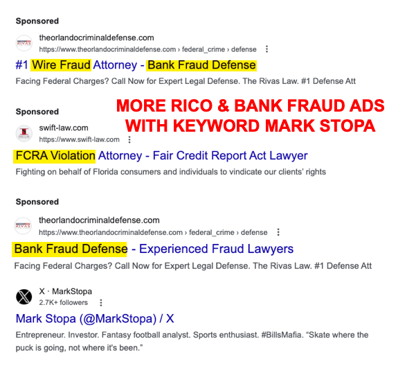 RICO Bank Fraud Ads Are Running Under Mark Stopa's Name